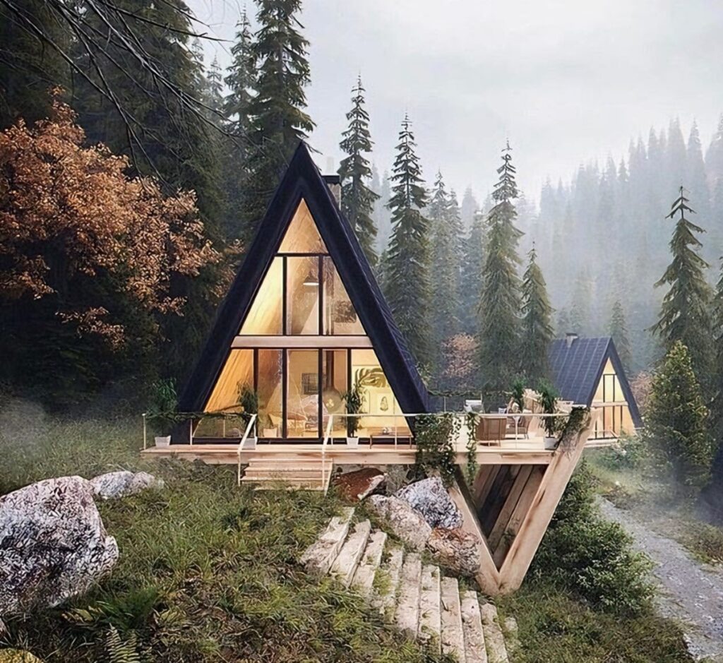 Modern A-Frame Cabin Design Idea - defve