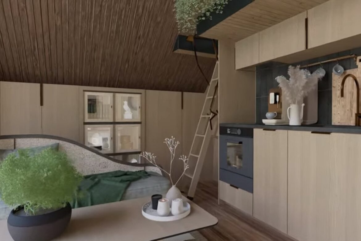 5X5 Affordable Tiny A-Frame House Design - defve